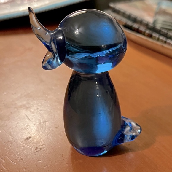 Vintage | Accents | Vtg Mcm Boho Blue Glass Duck Farm Animal Figurine ...